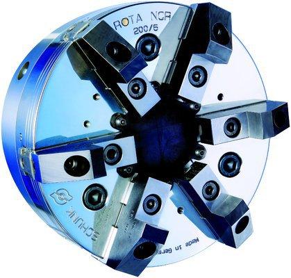 SCHUNK's ROTA NCR Precision 6-Jaw Compensation Chuck clamps thin-walled ...